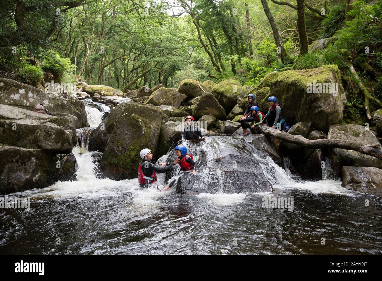 Teenagers on outdoor pursuit course Stock Photo - Alamy