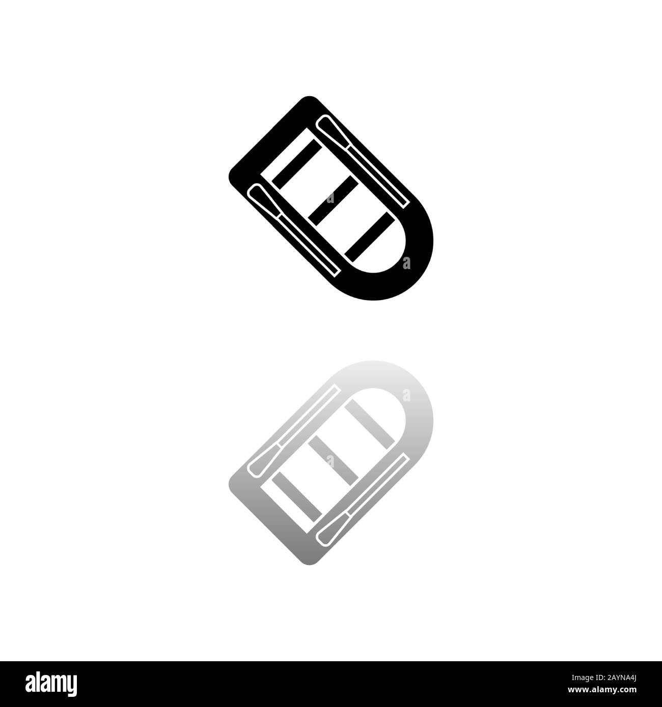 White row boat shadow Stock Vector Images - Alamy