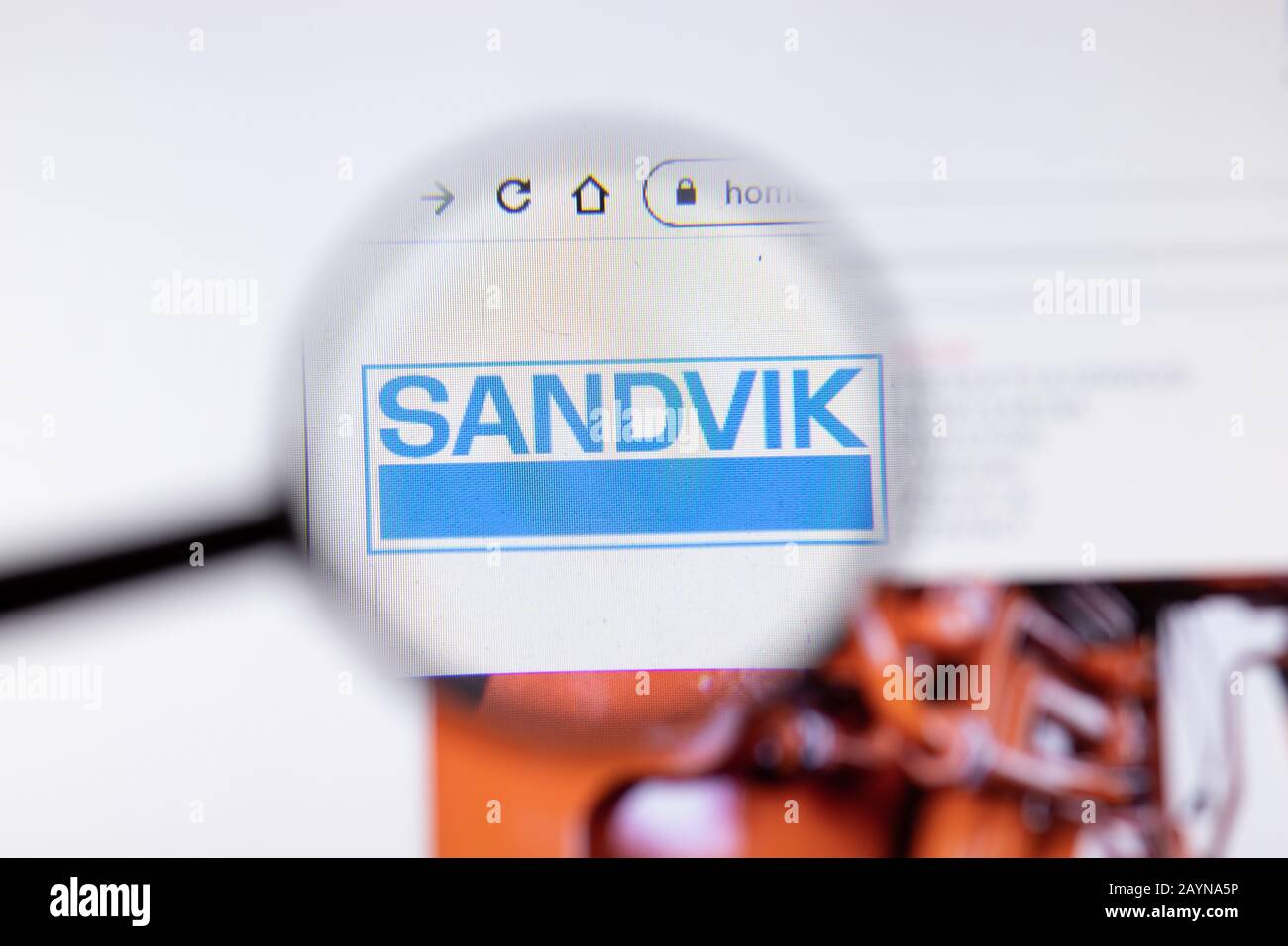 Saint-Petersburg, Russia - 18 February 2020: Sandvik company website ...