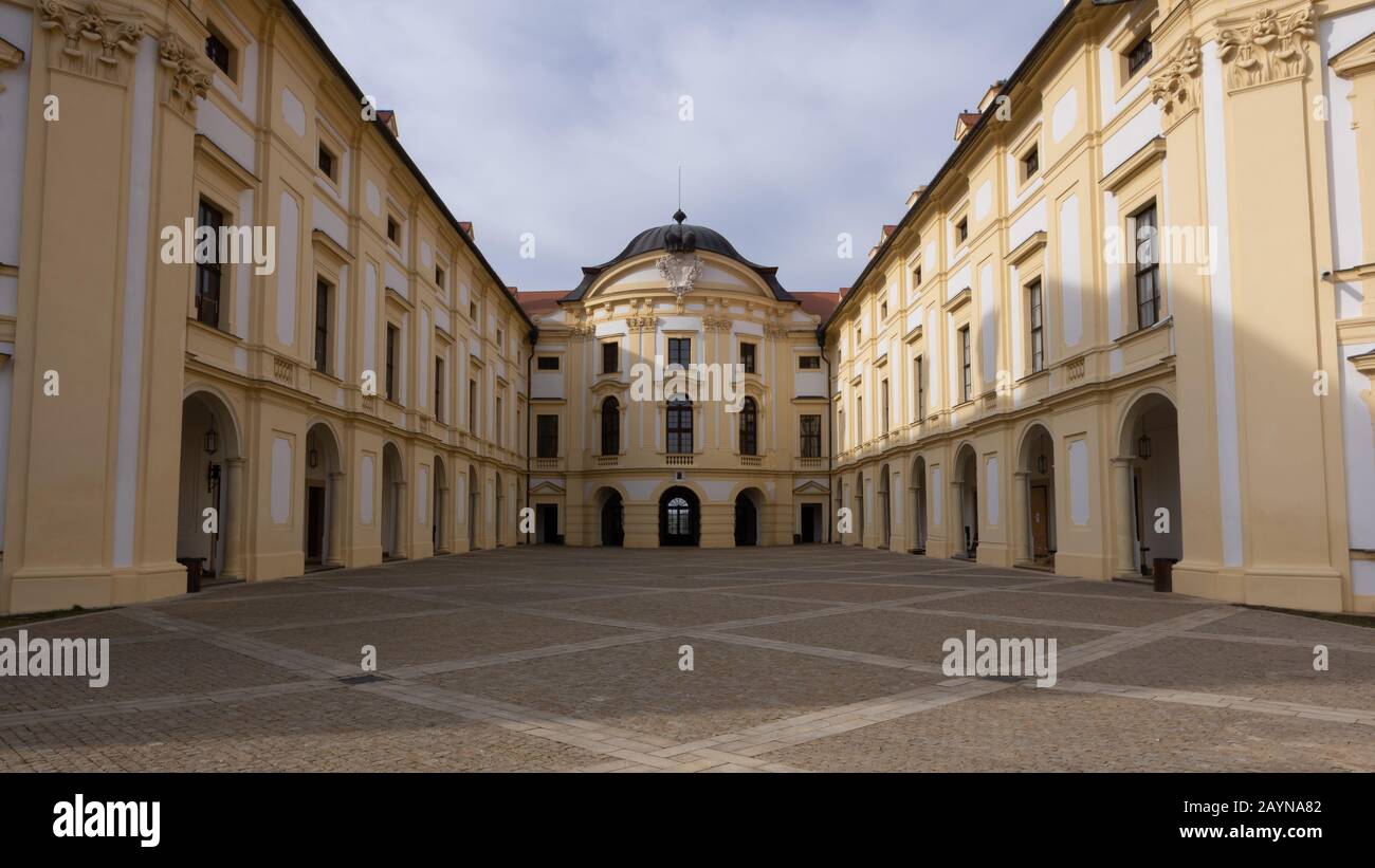 Slavkov Castle, Austerlitz view from the courtyard Stock Photo - Alamy