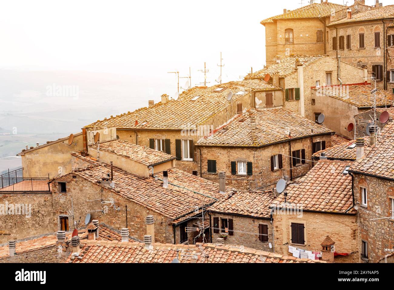 Roofs of traditional italian houses in Tuscany Stock Photo - Alamy