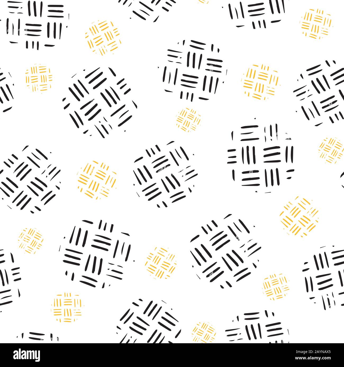 Seamless pattern with circle and a line handrawn structure on a light ...