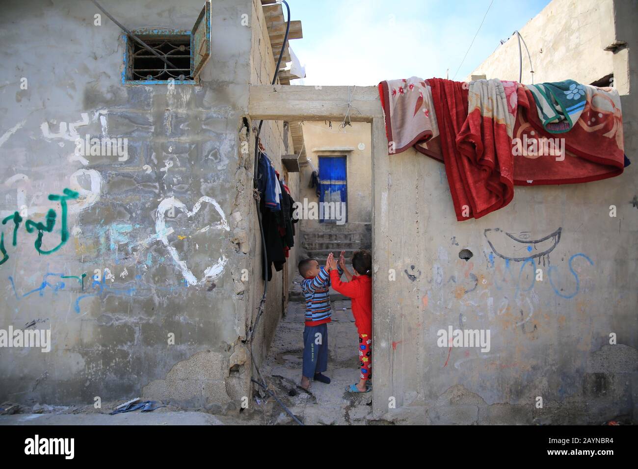 Gaza City, The Gaza Strip, Palestine. 15th Feb, 2020. Palestinians at ...