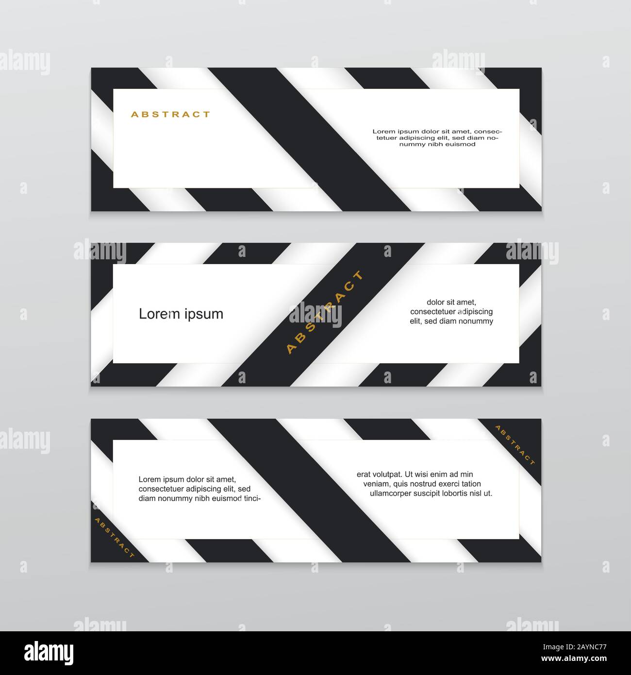 Horizontal abstract banners. Vector web banners, modern dynamic designs ...