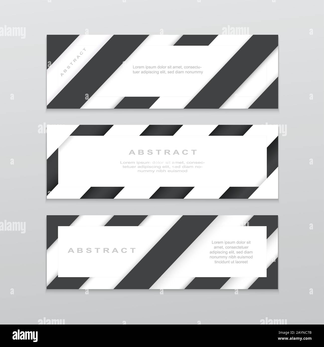 Horizontal abstract banners. Vector web banners, modern dynamic designs ...