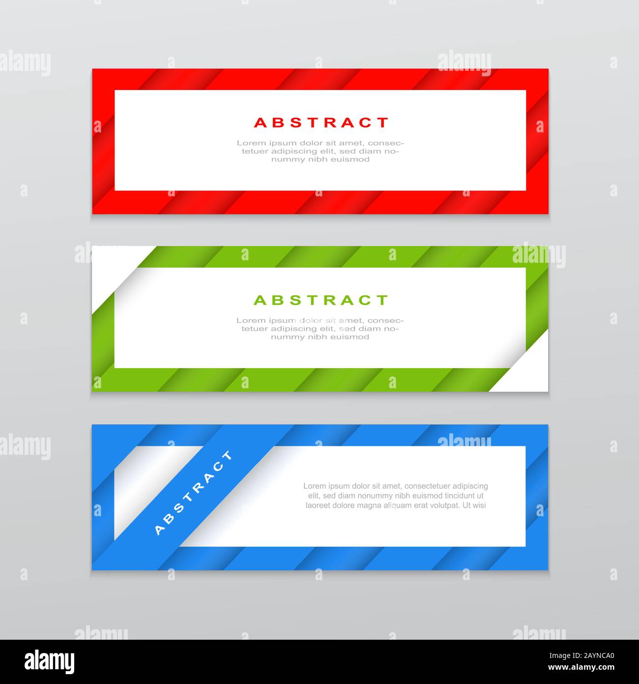 Horizontal abstract banners. Vector web banners, modern dynamic designs ...
