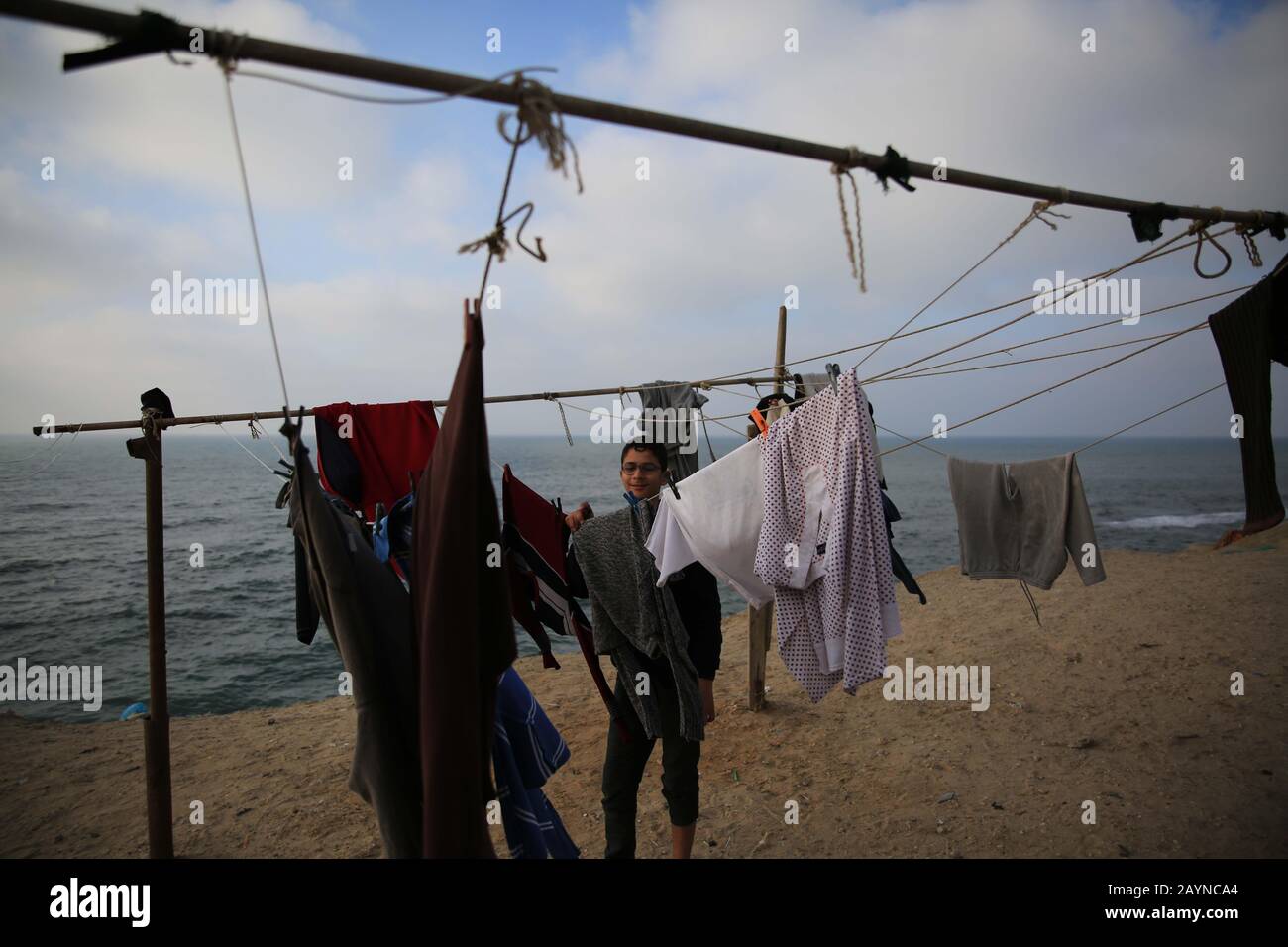 Gaza City, The Gaza Strip, Palestine. 15th Feb, 2020. Palestinians at ...