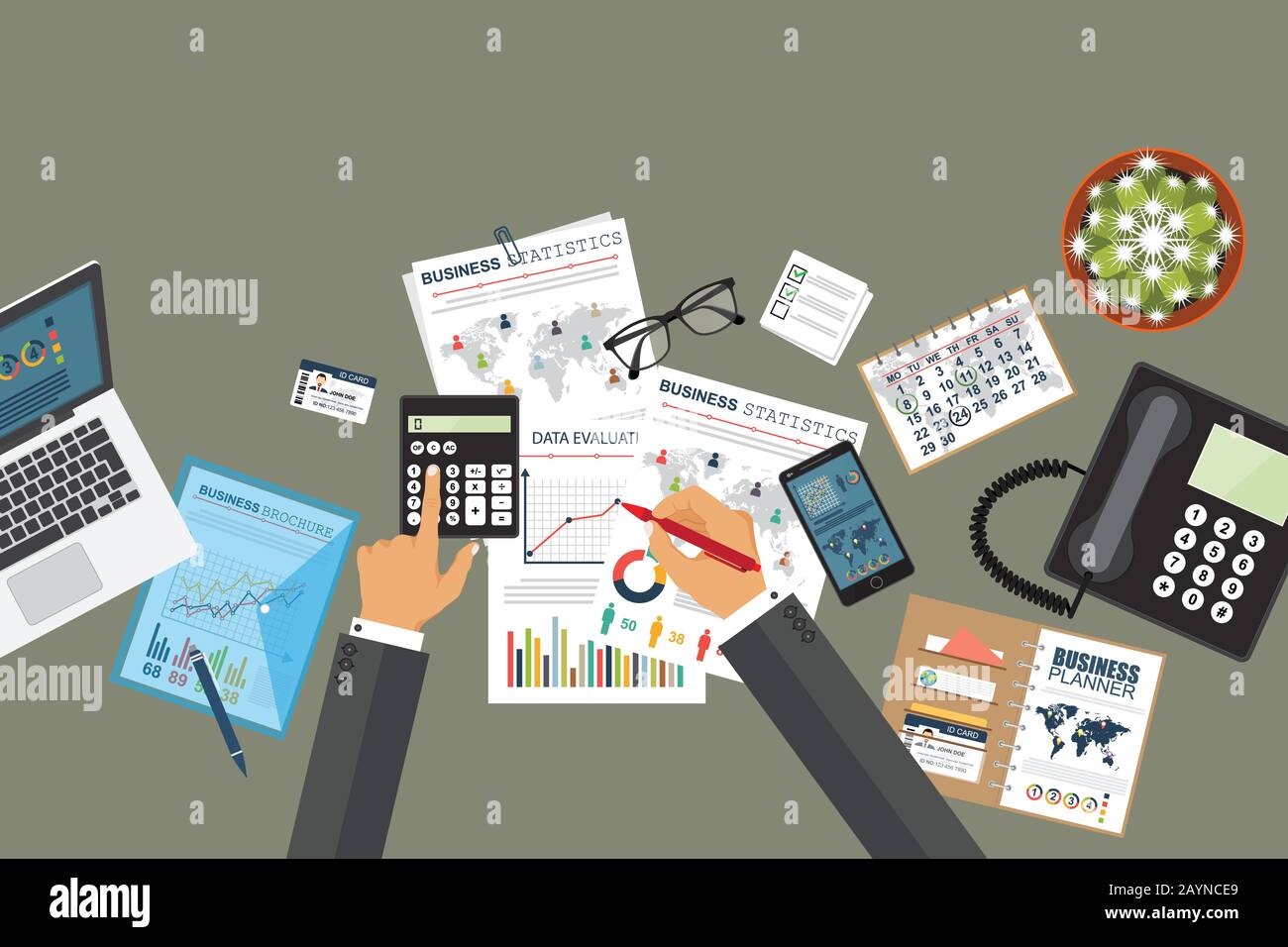 Auditing concept. Realistic design of accounting, research, calculating ...