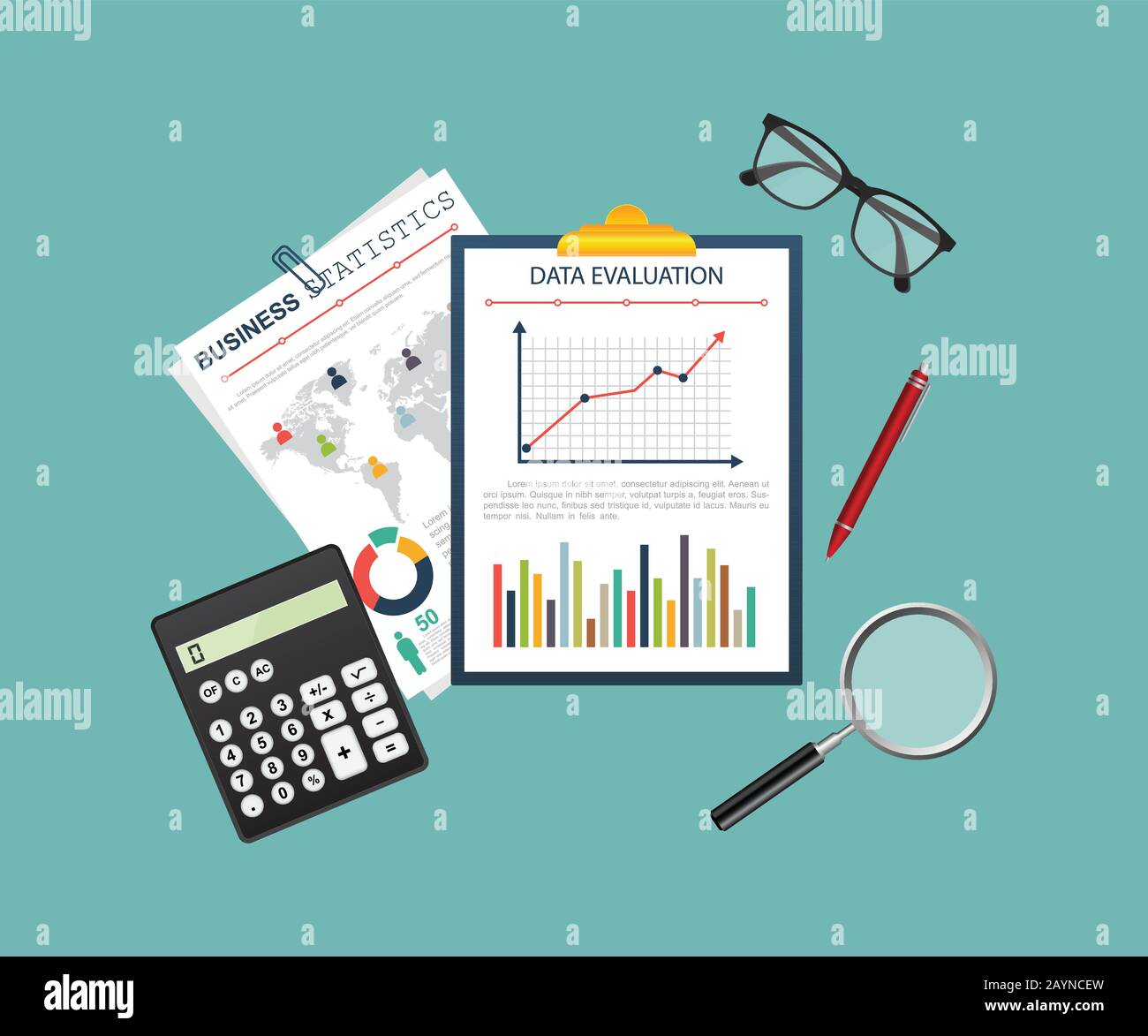 Auditing concept. Realistic design of accounting, research, calculating ...