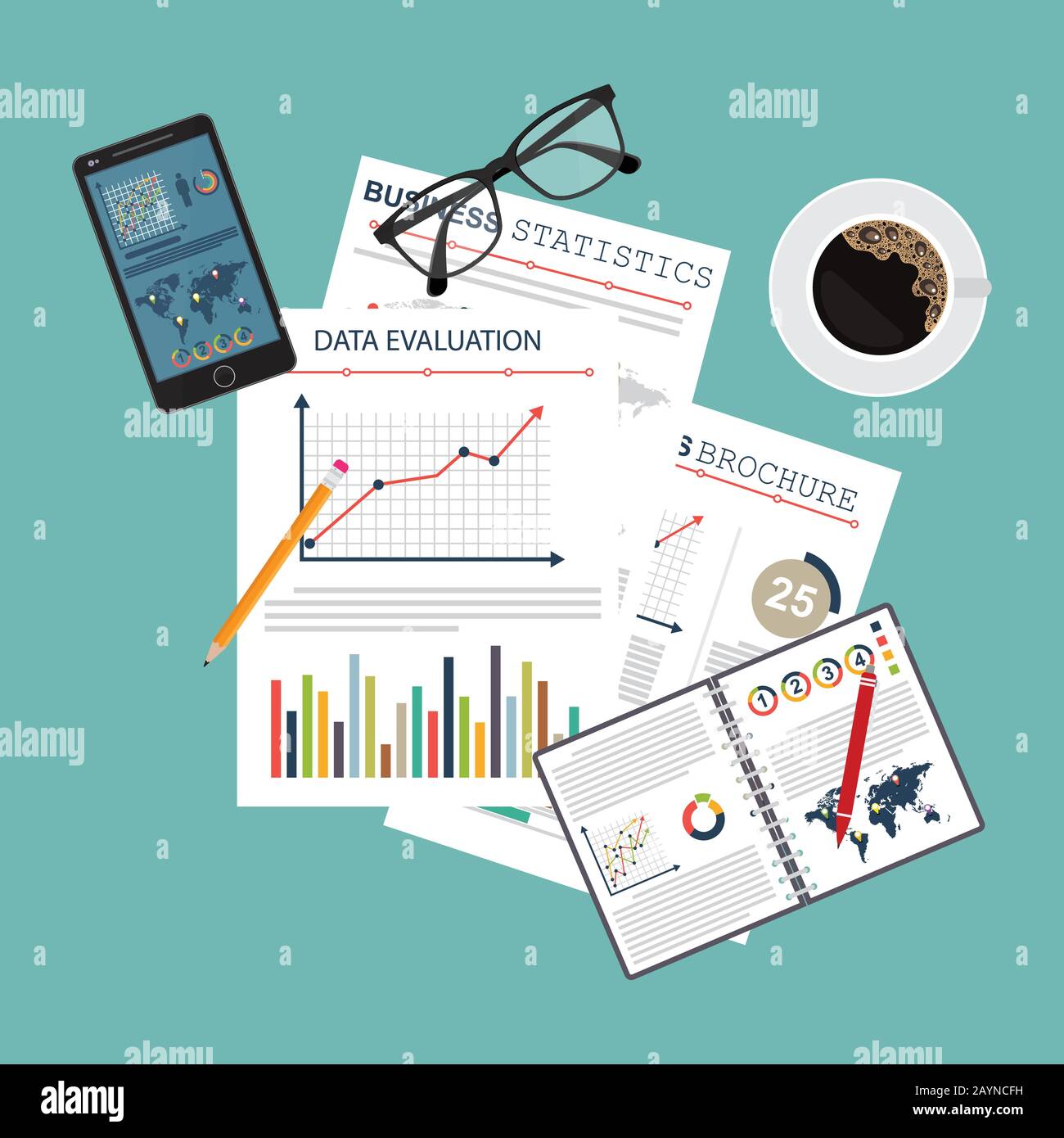 Auditing concept. Realistic design of accounting, research, calculating ...