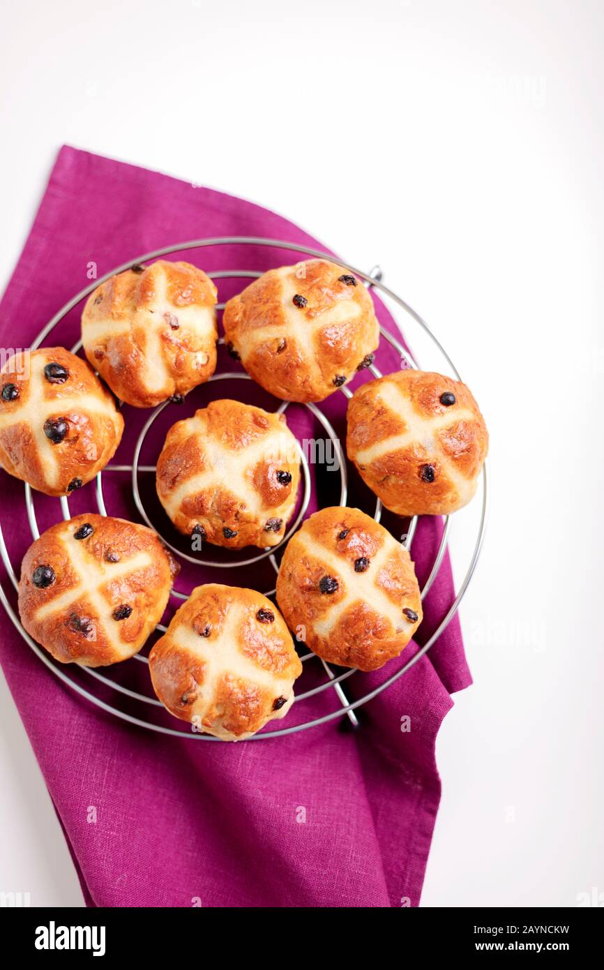 Cross-buns containing dried fruits are traditionally eaten during Lent ...