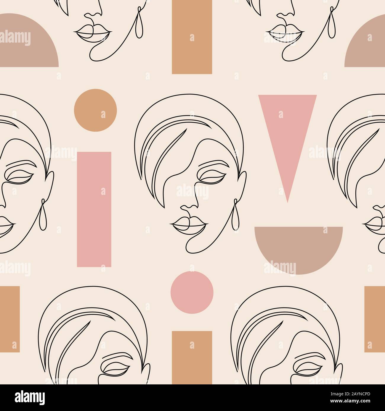 woman faces and geometric figures Stock Vector Image & Art - Alamy