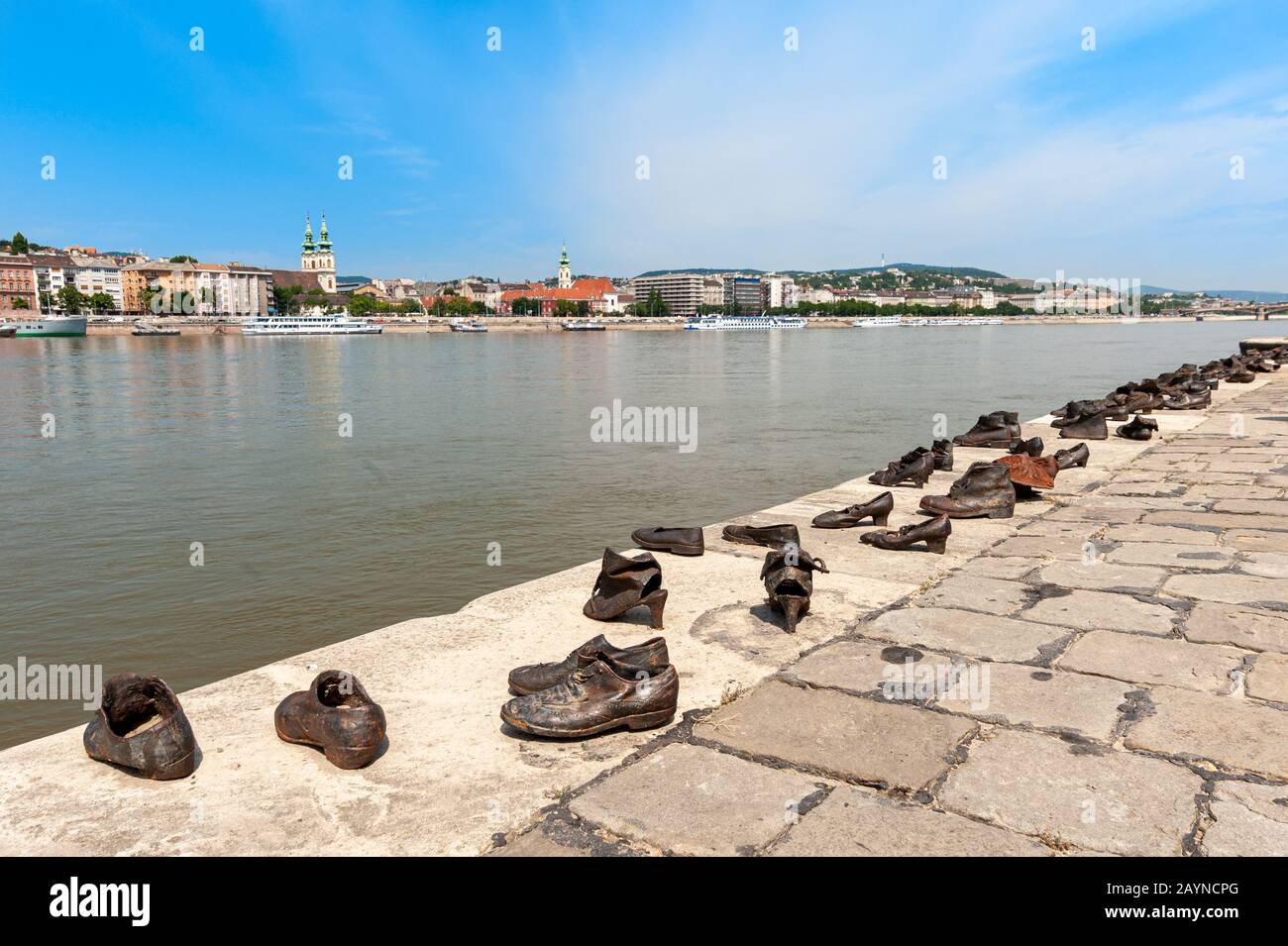 Shoes on the Danube Promenade Holocaust memorial in memory of the ...