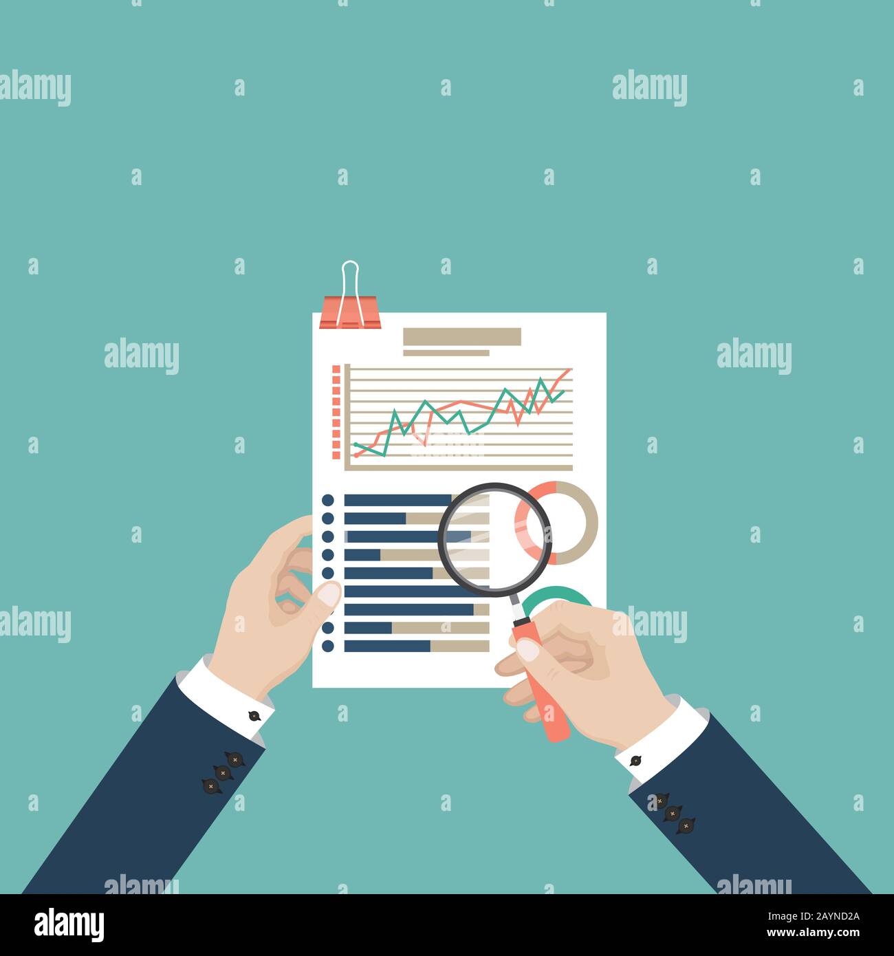 Auditing concept. Realistic design of accounting, research, calculating ...