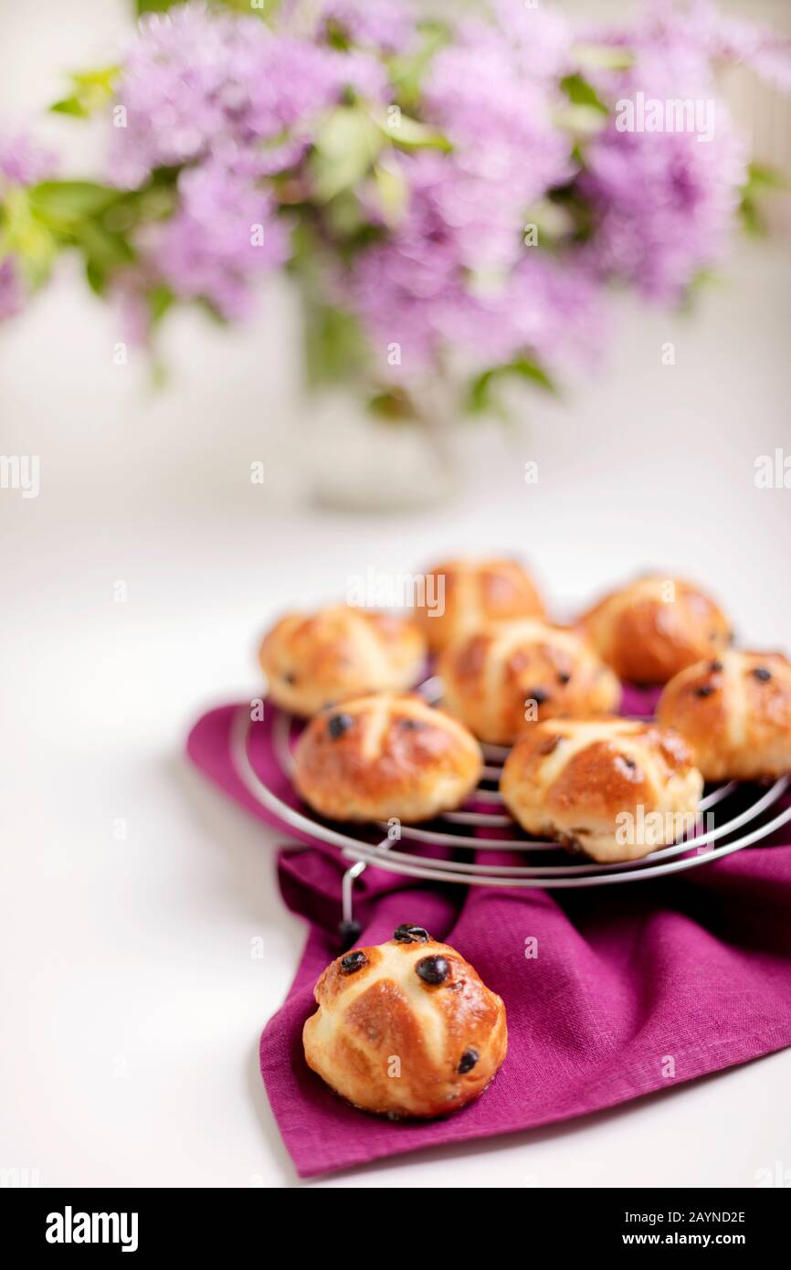Cross-buns containing dried fruits are traditionally eaten during Lent ...