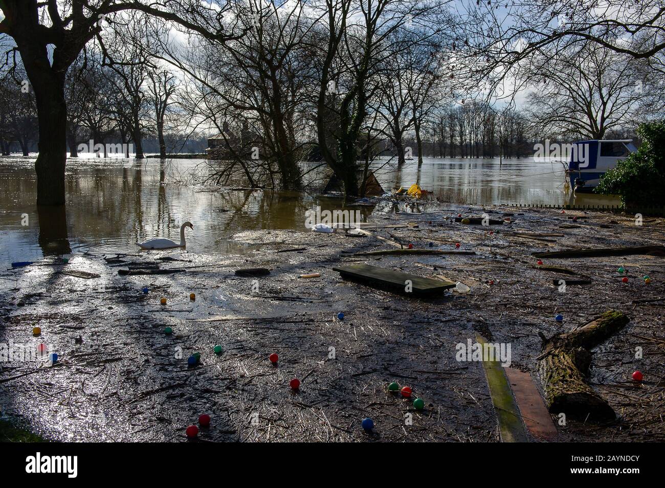 Flooding, Datchet Berkshire, UK. 10th February, 2014. The River Thames ...