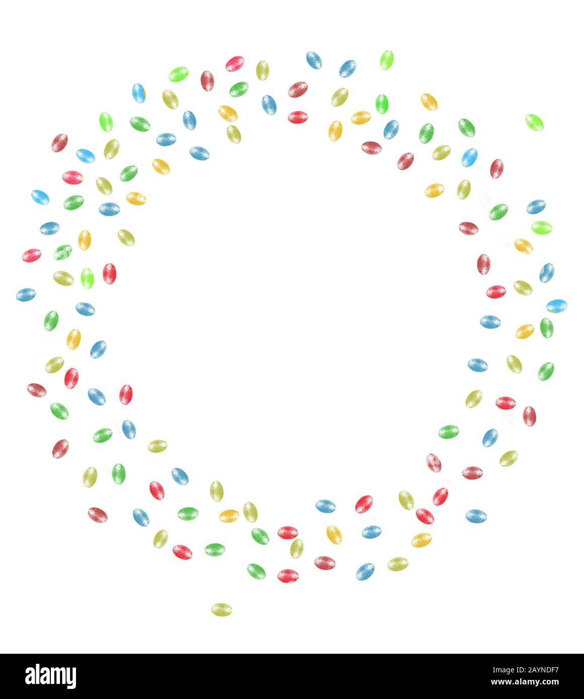 Easter egg circle, frame, isolated on white Stock Photo - Alamy