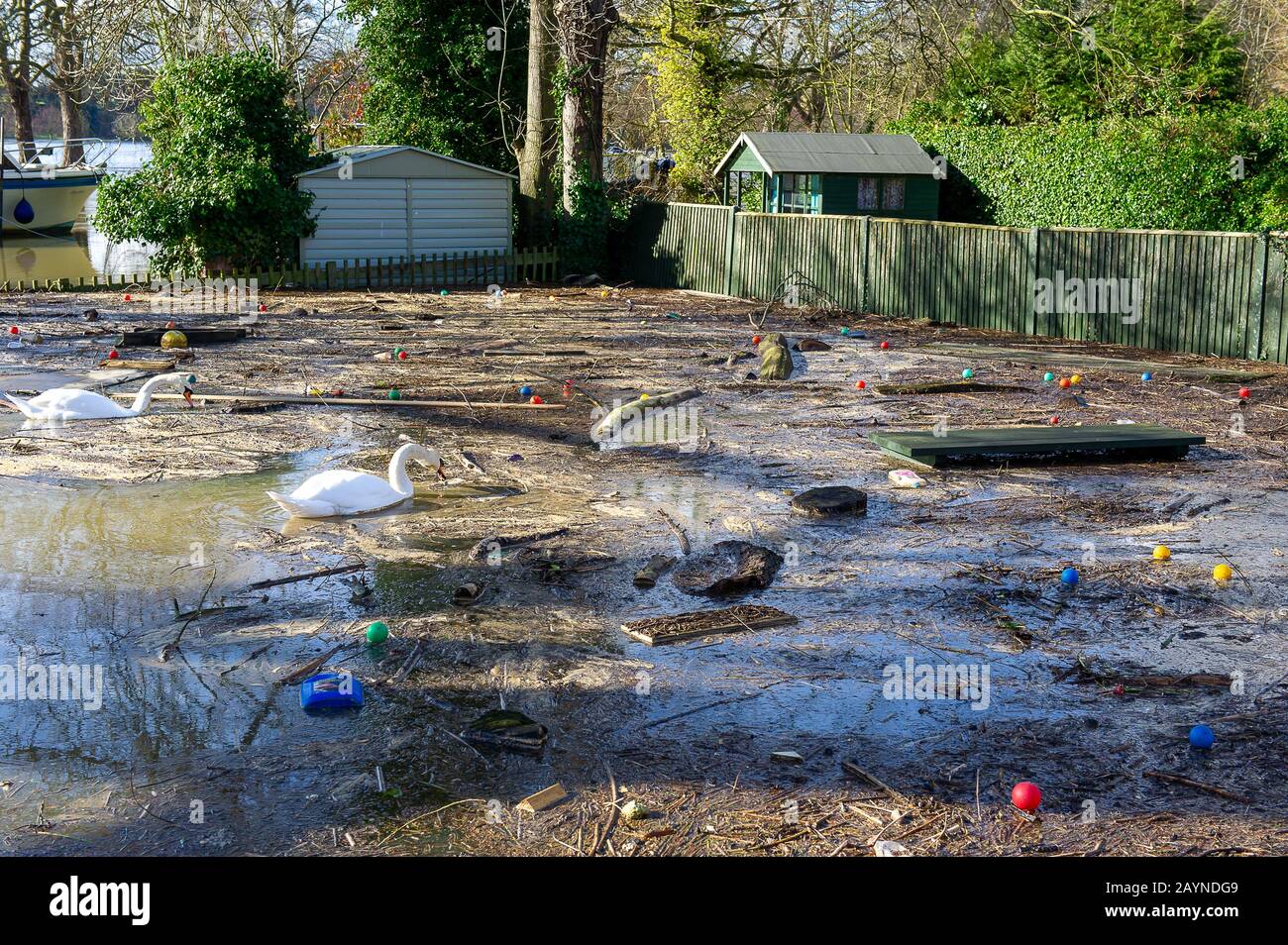 Flooding, Datchet Berkshire, UK. 10th February, 2014. The River Thames ...