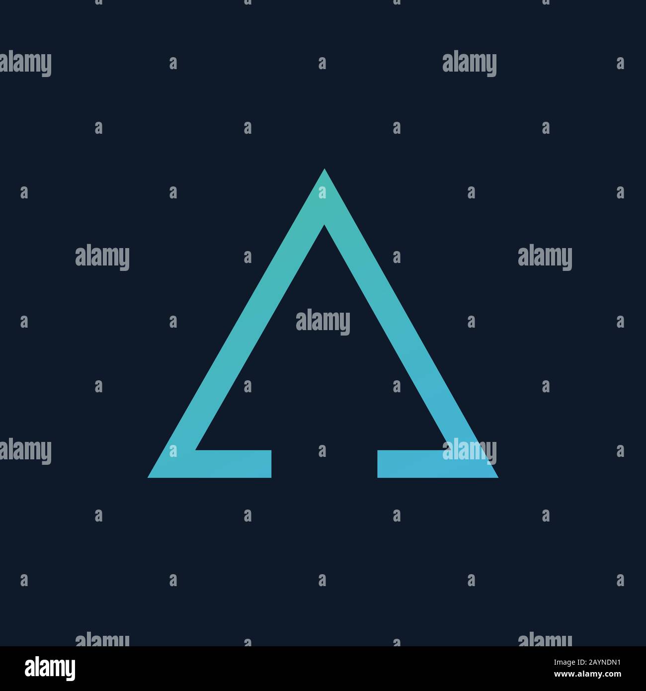 Letter A enclosed in a triangle. Geometric design. Abstract vector logo ...