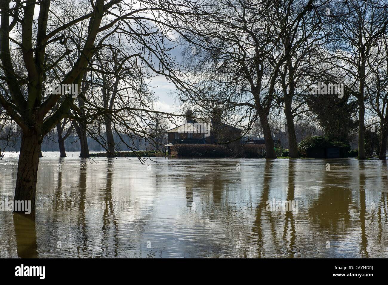 Flooding, Datchet Berkshire, UK. 10th February, 2014. The River Thames ...