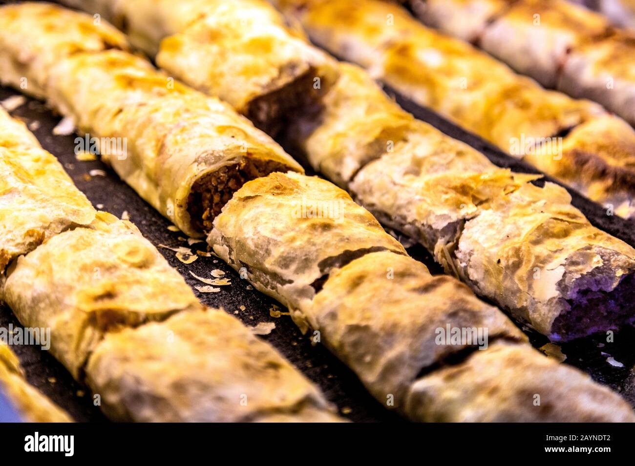 Hungarian Strudel stall at the Central Market Hall (Nagyvásárcsarnok ...