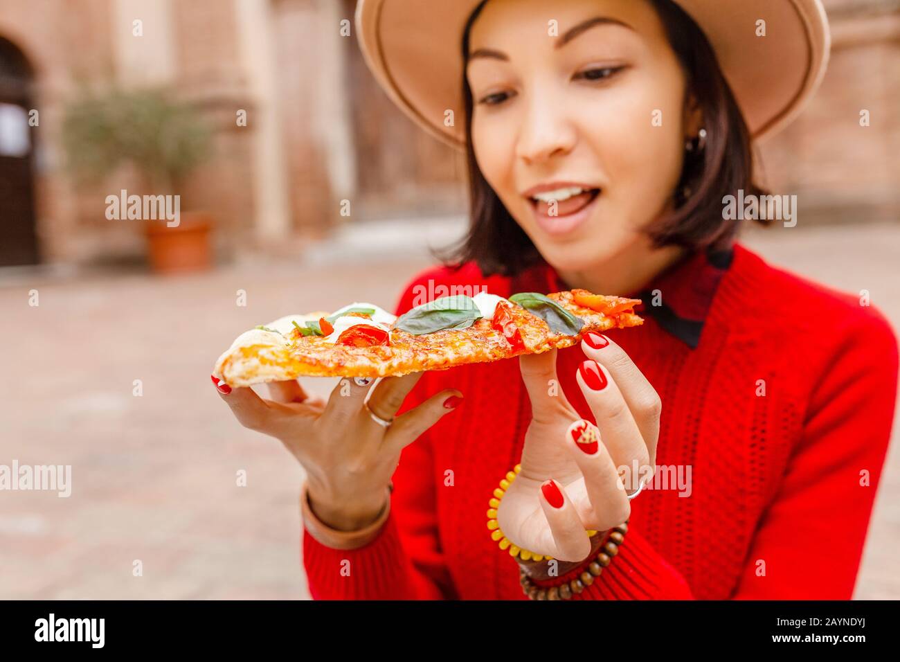 Italian model eating hi-res stock photography and images - Alamy