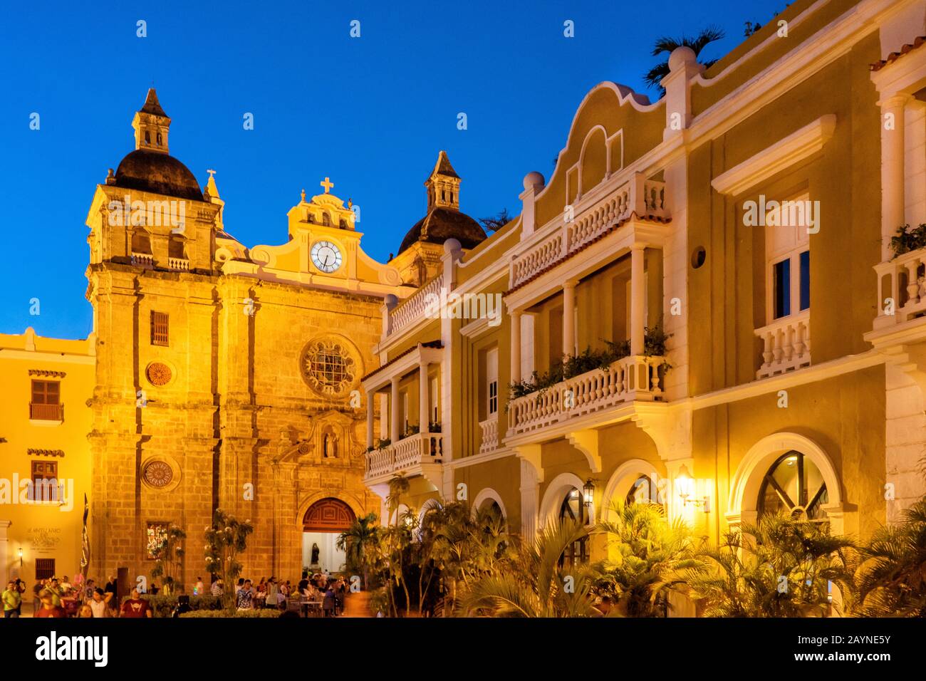City views of the Colonial old town of Cartagena de Las Indias, in ...