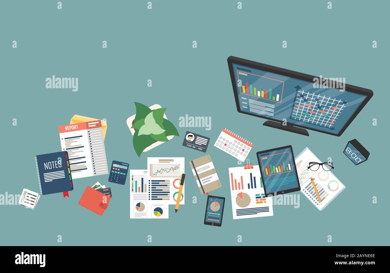 Auditing concept. Realistic design of accounting, research, calculating ...