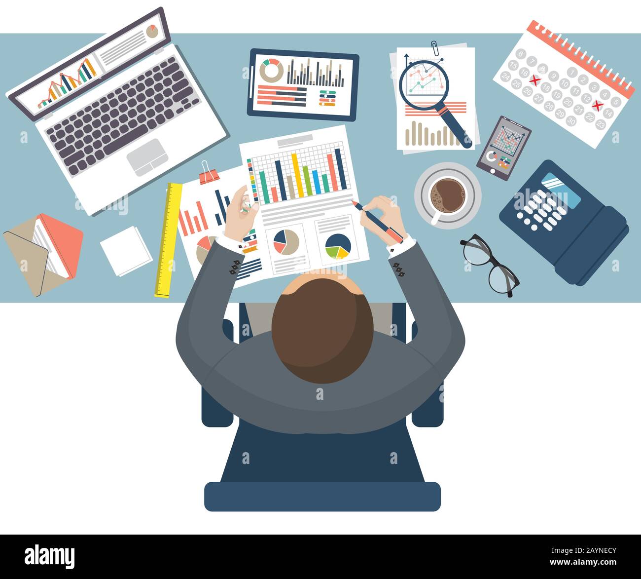 Auditing concept. Realistic design of accounting, research, calculating ...