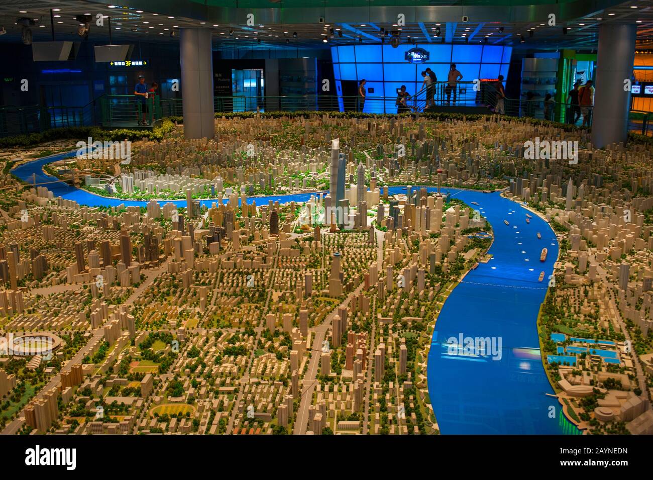 Parts of a huge scale model of the city of Shanghai at the Shanghai ...