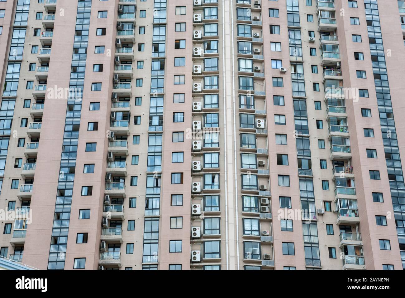 Apartment building with air conditioning units in Shanghai, China Stock ...