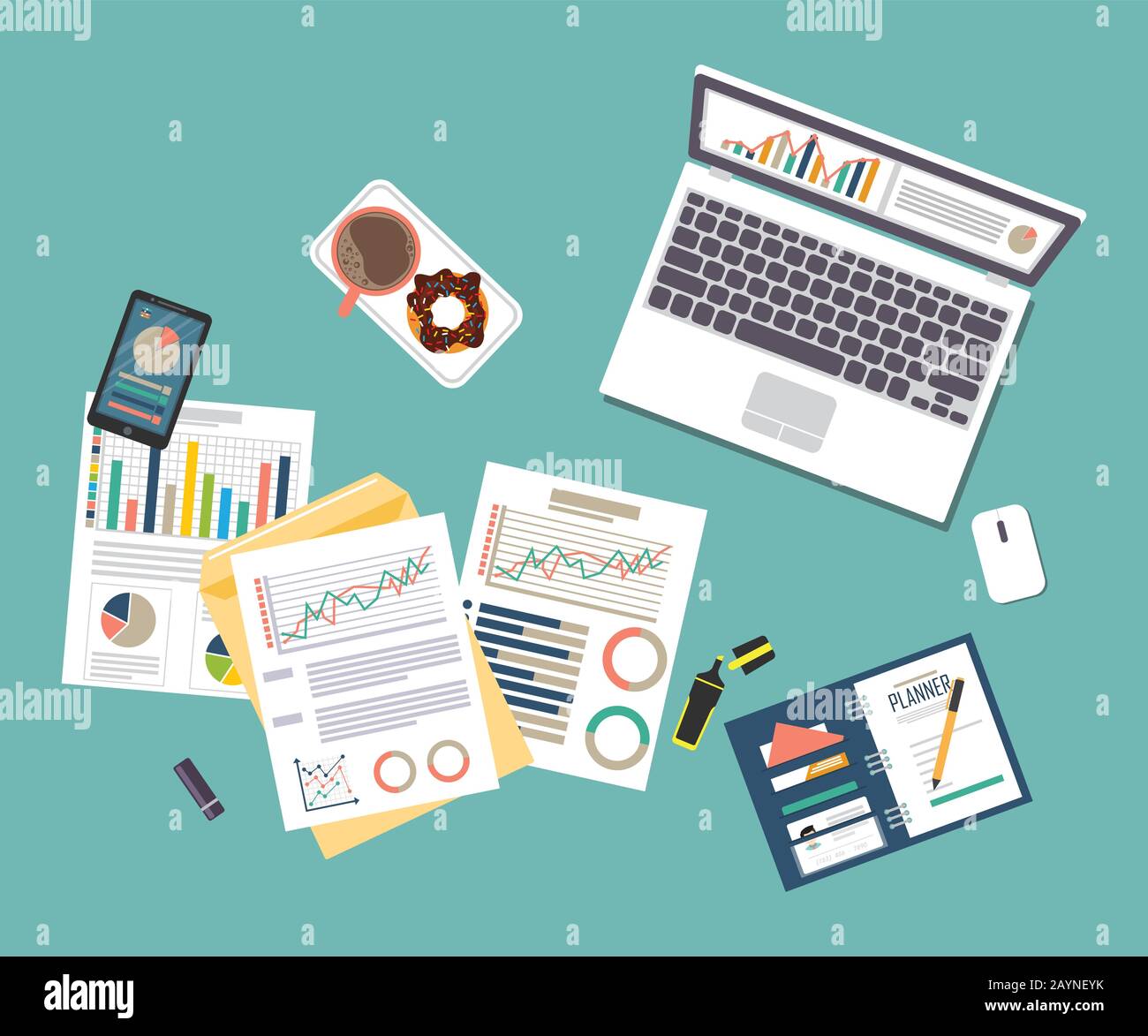 Auditing concept. Realistic design of accounting, research, calculating ...