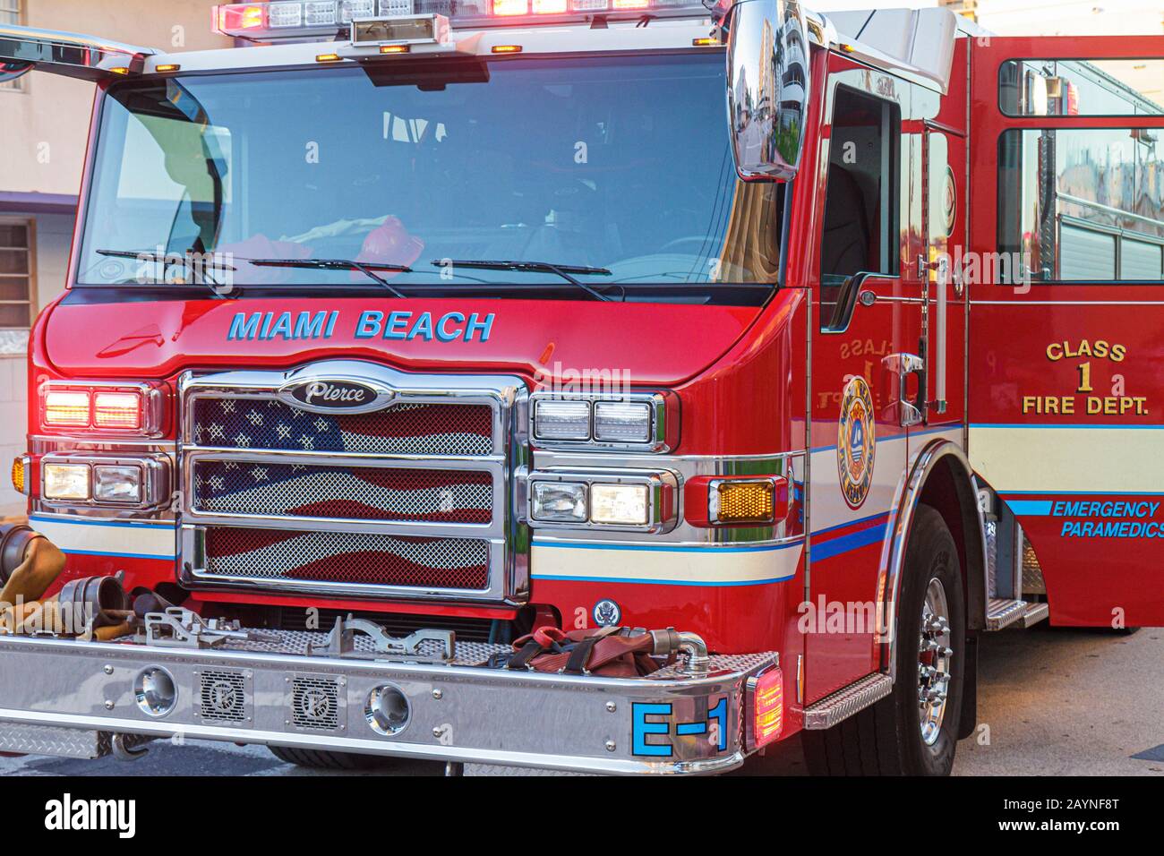 Miami Beach Florida,fire engine truck engine,fire department,visitors ...