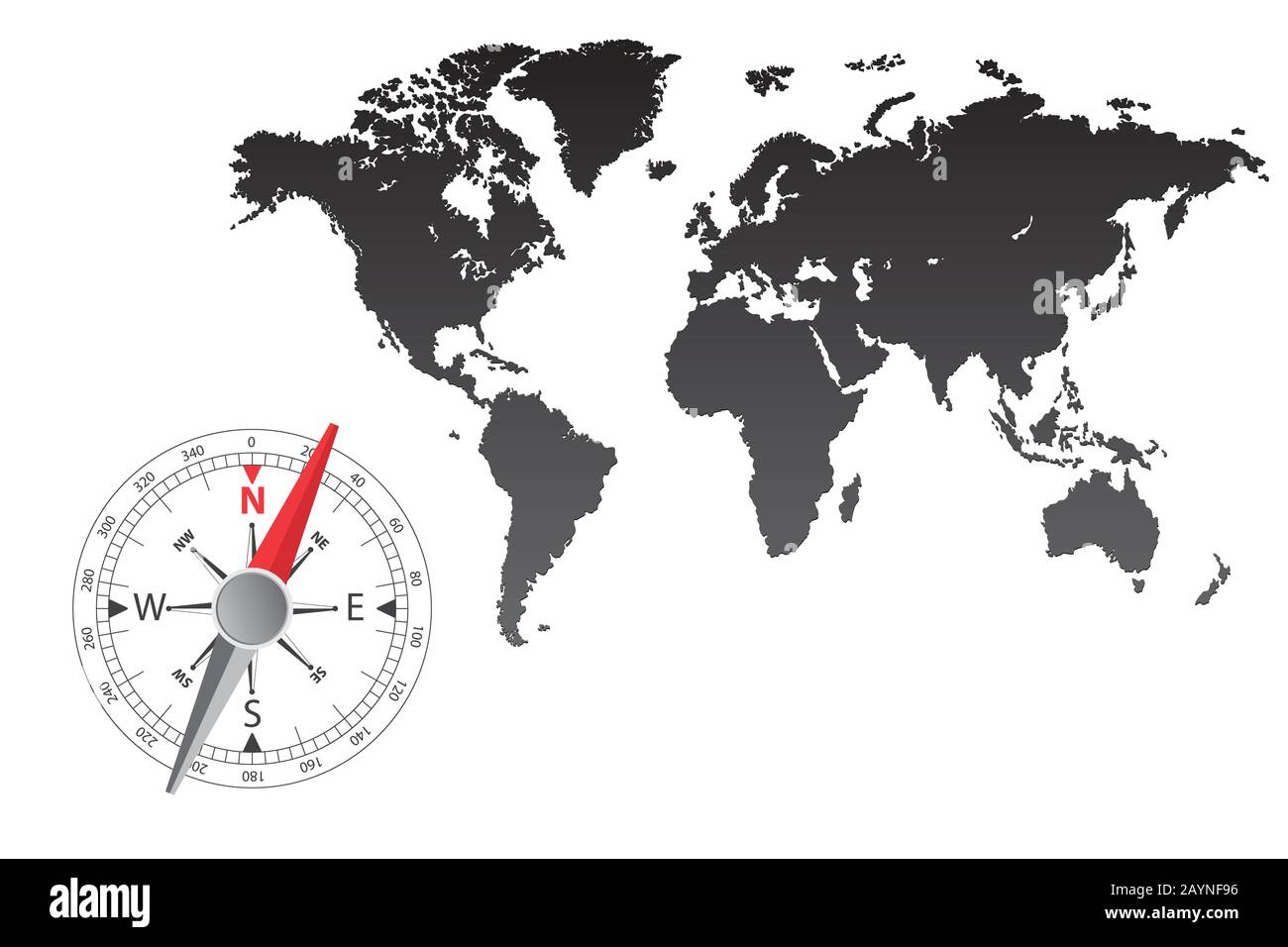 World map vector illustration isolated on white background Stock Vector ...