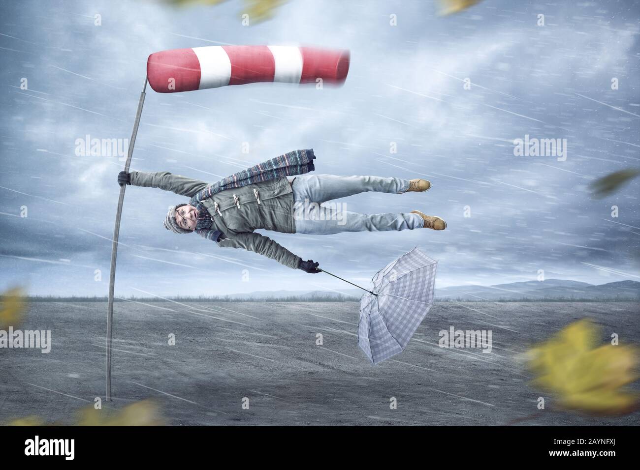 Stormy Windy Weather Umbrella High Resolution Stock Photography and ...