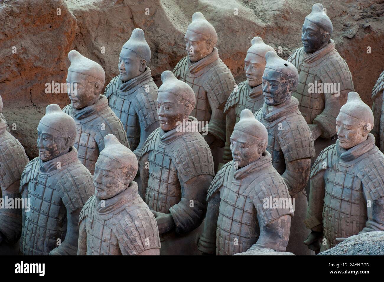View of the Terracotta Army in the Terracotta Warriors and Horses ...
