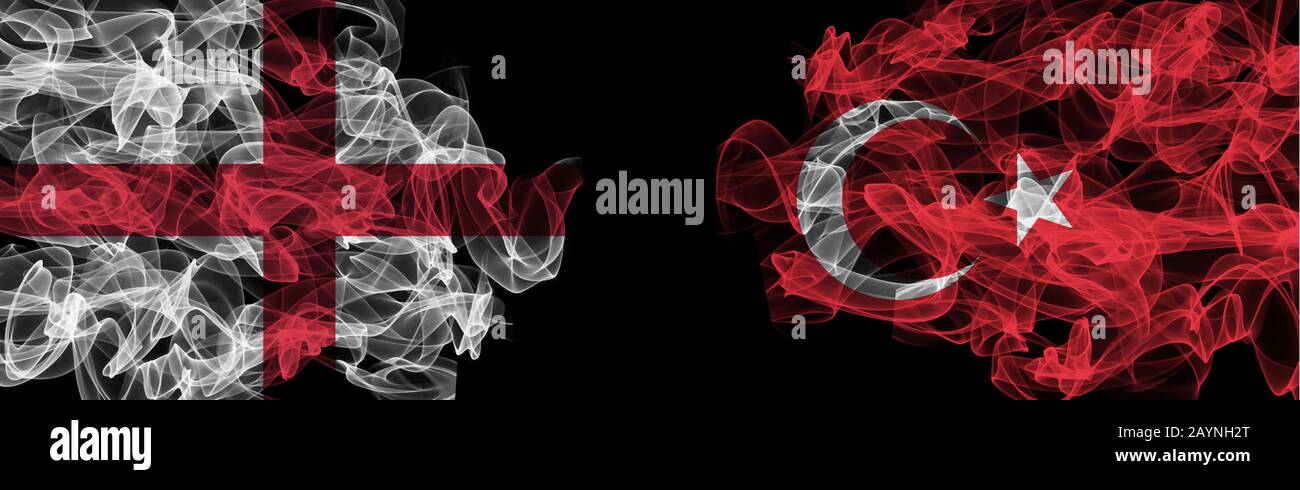 Flags of England and Turkey on Black background, England vs Turkey ...