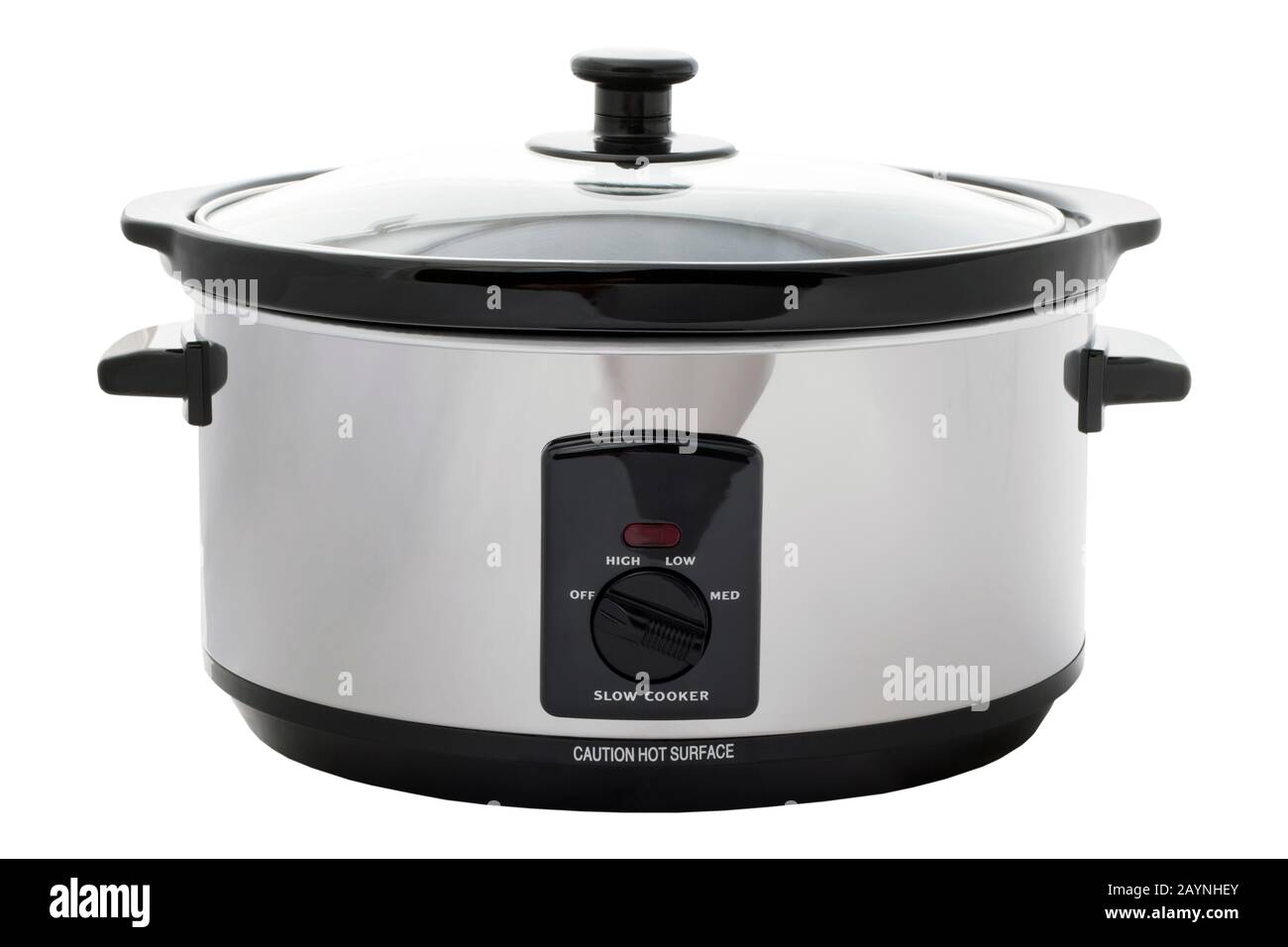 Slow cooker on an isolated white background with a clipping path Stock ...