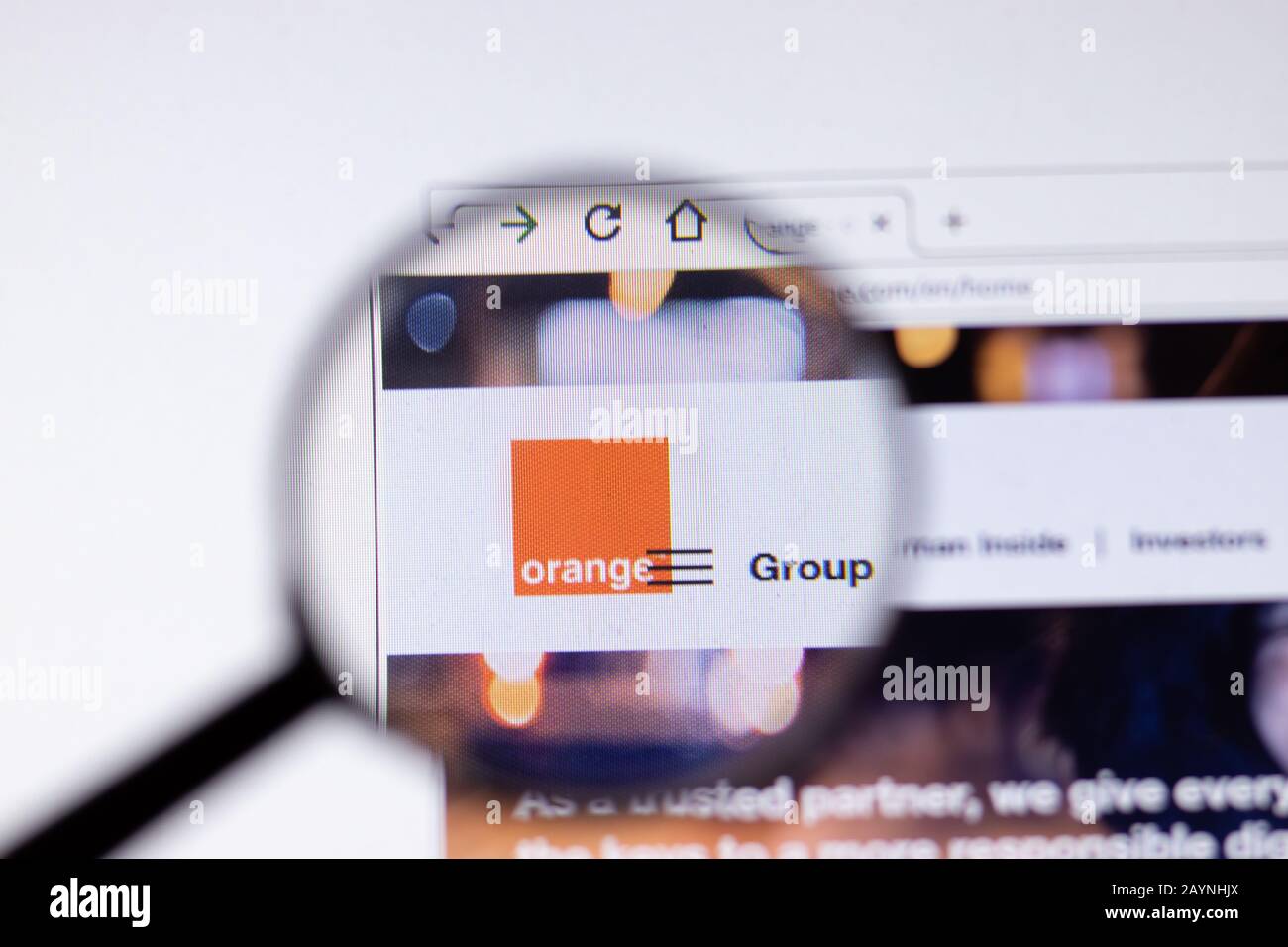 Saint-Petersburg, Russia - 18 February 2020: Orange S.A. France Telecom ...