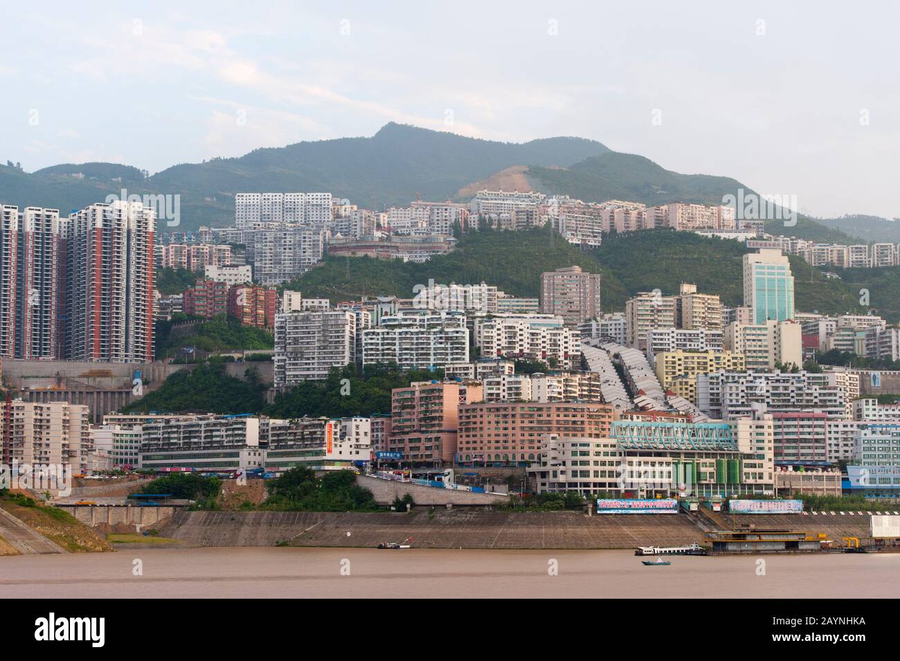 View of Fengjie City on the Yangtze River; located within a couple ...