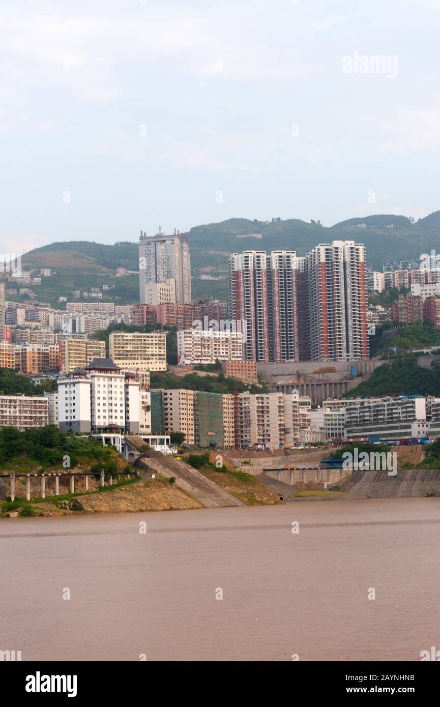 View of Fengjie City on the Yangtze River; located within a couple ...