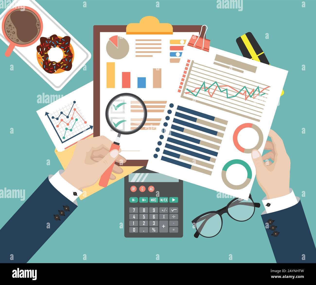Auditing concept. Realistic design of accounting, research, calculating ...