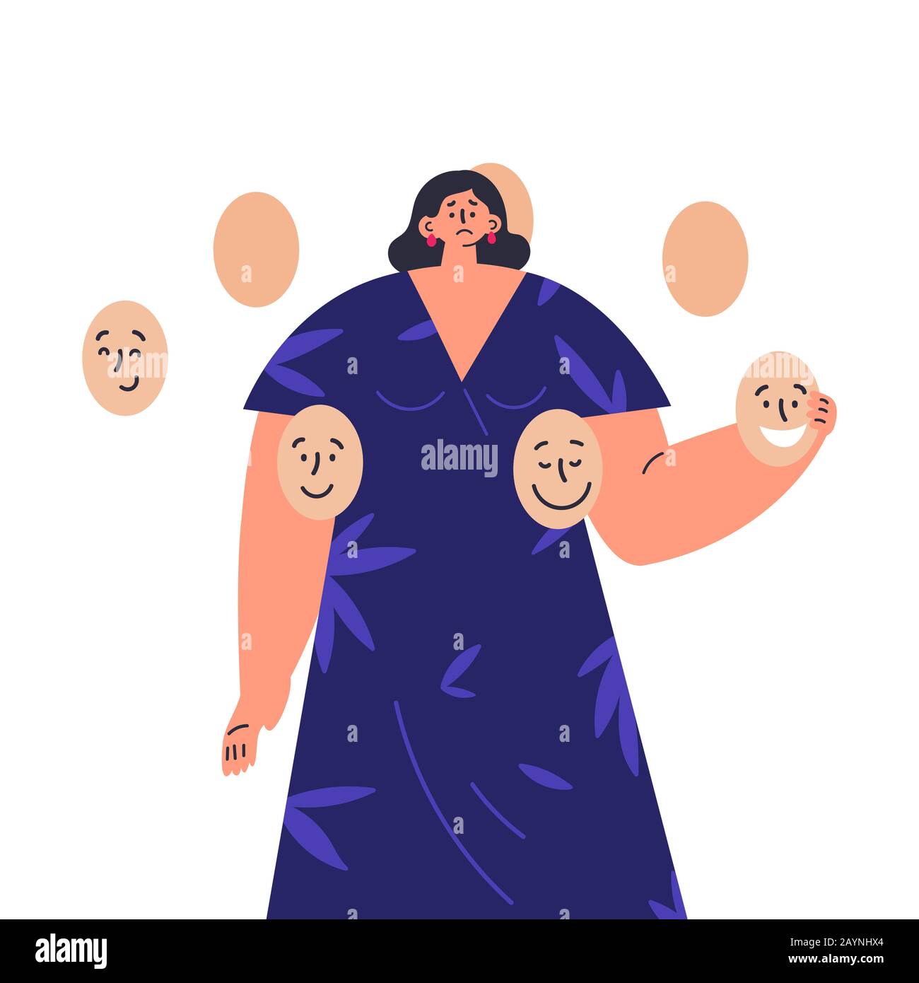 Woman smile face mask Stock Vector Images - Alamy