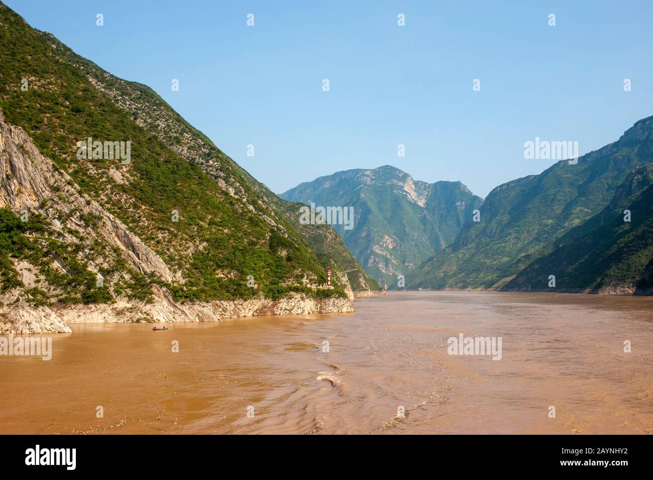 View of the landscape in the Wu Gorge (Three Gorges), Yangtze River ...