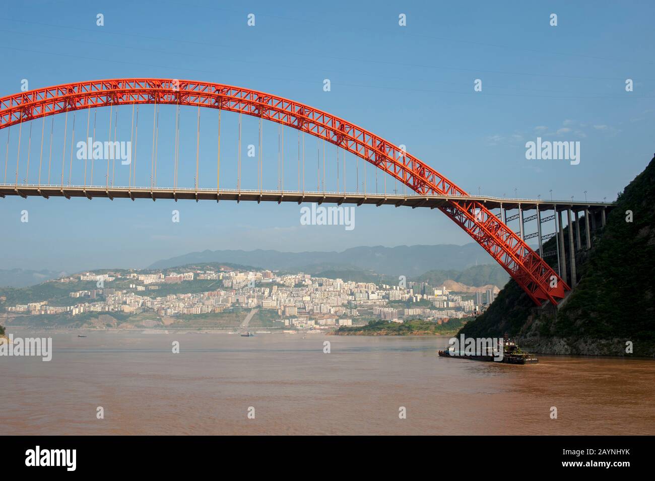 Entrance to the Wu Gorge (Three Gorges) with the Wushan Changjiang ...