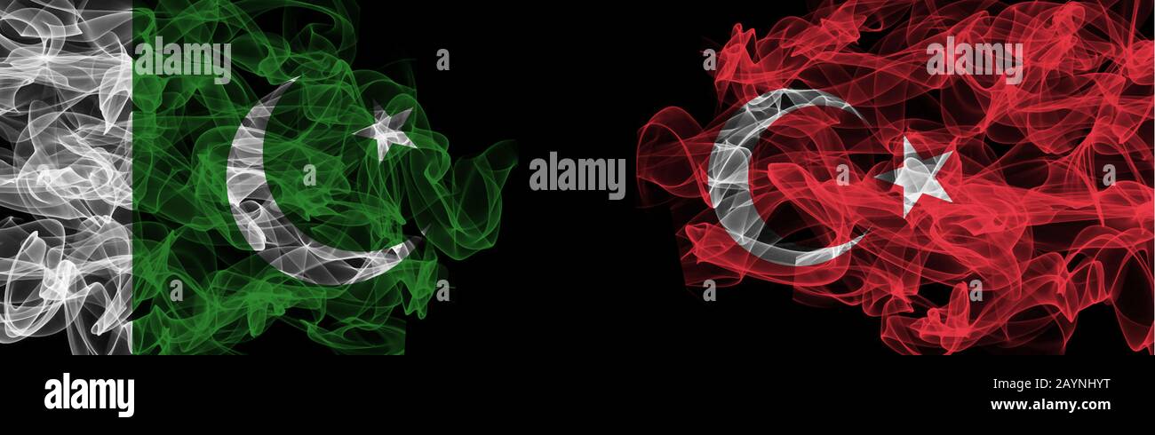 Flags of Pakistan and Turkey on Black background, Pakistan vs Turkey ...