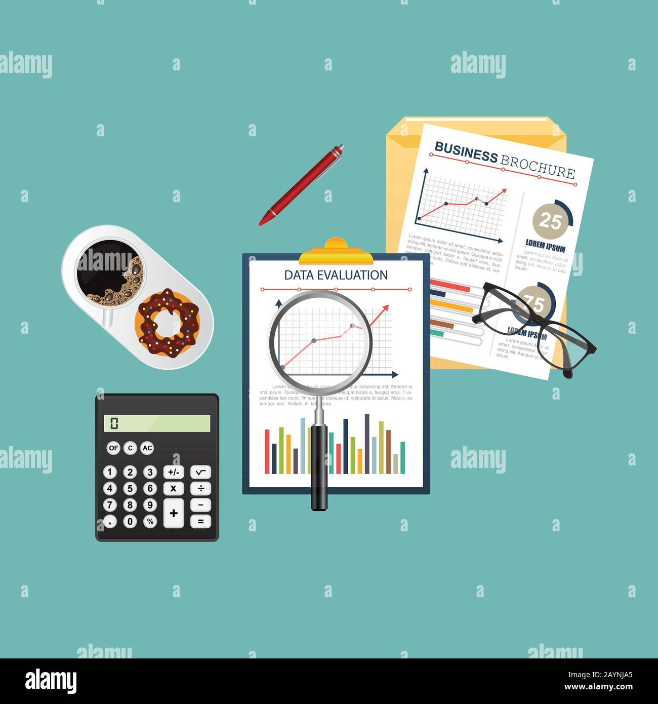 Auditing concept. Realistic design of accounting, research, calculating ...