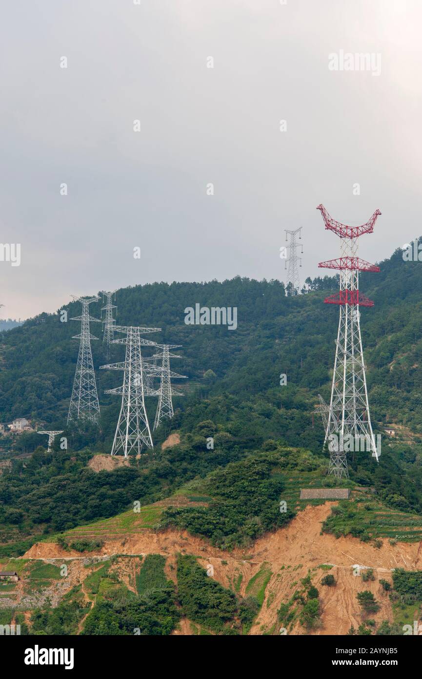 The Yangtze River at the Xiling Gorge (Three Gorges) in China with ...