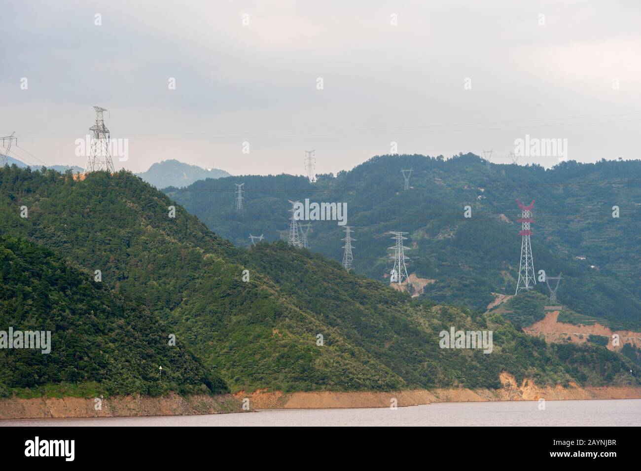 The Yangtze River at the Xiling Gorge (Three Gorges) in China with ...