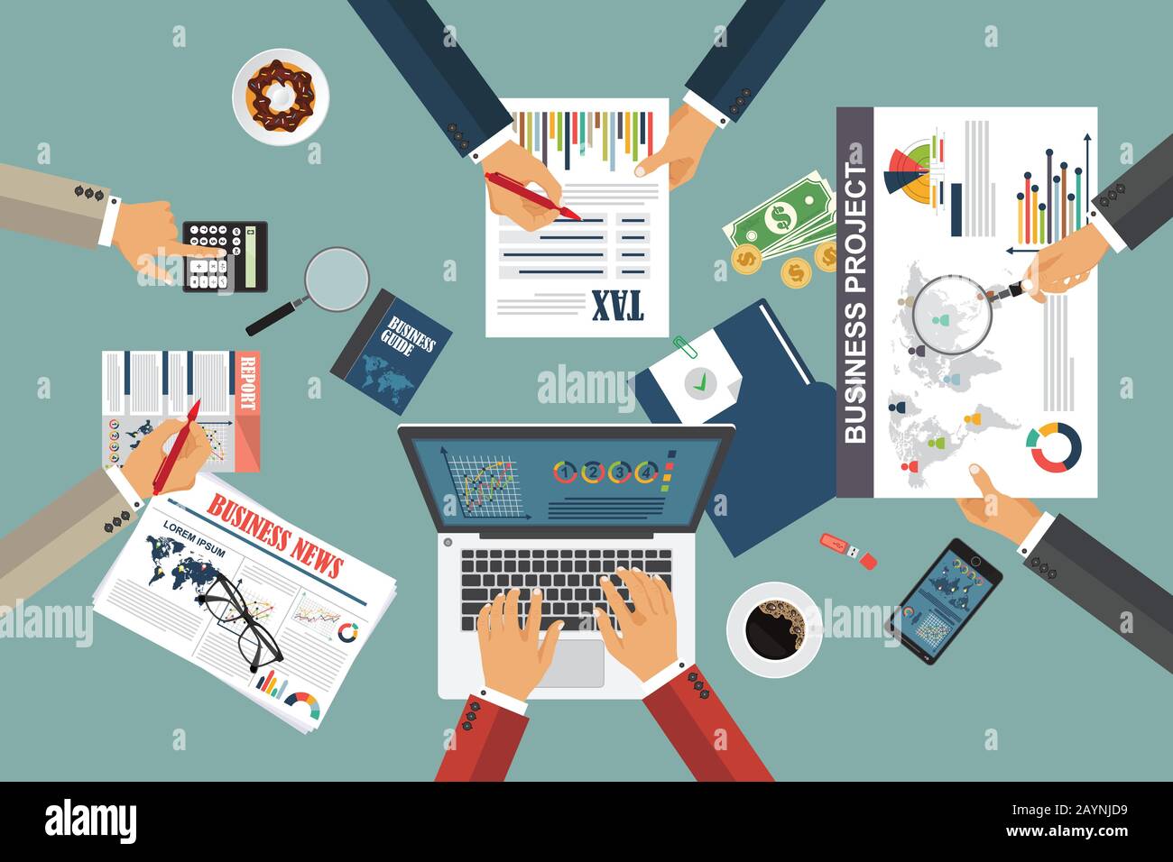 Auditing concept. Realistic design of accounting, research, calculating ...